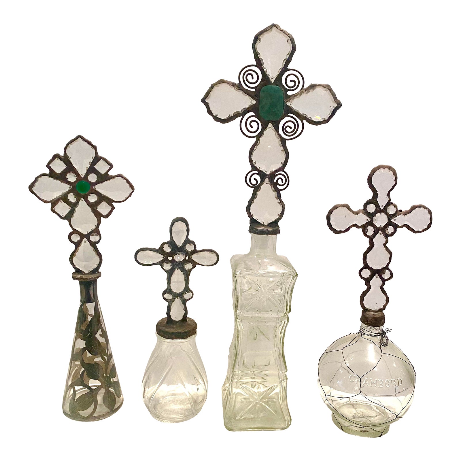 Vintage Cross Bottle Collection - Set of Four | Chairish