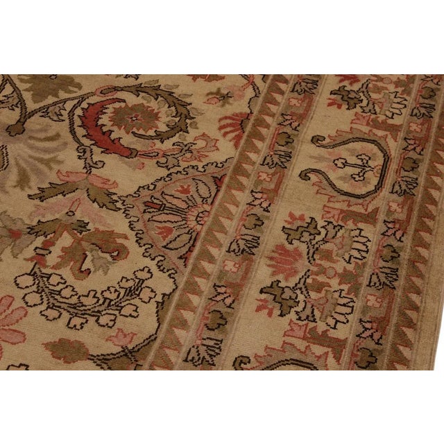 1980s Shabby Chic Kafkaz Beige/Pink Wool Rug -9'5 X 12'10 | Chairish