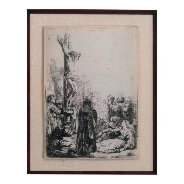 Rembrandt van Rijn The Crucifixion: The Small Plate Signed Etching on Paper 1635 | Chairish