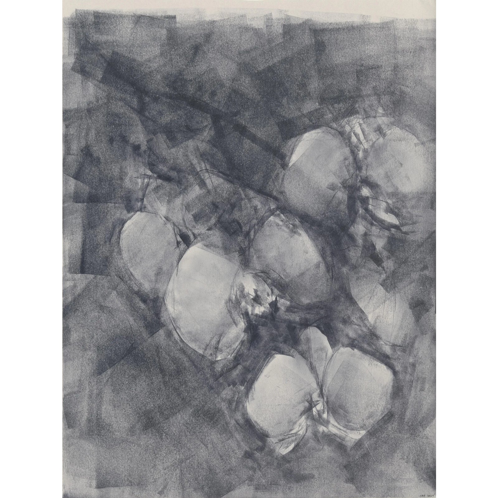 Ink on Paper_25 Original Modern Abstract Art Gray Painting by Carrie ...