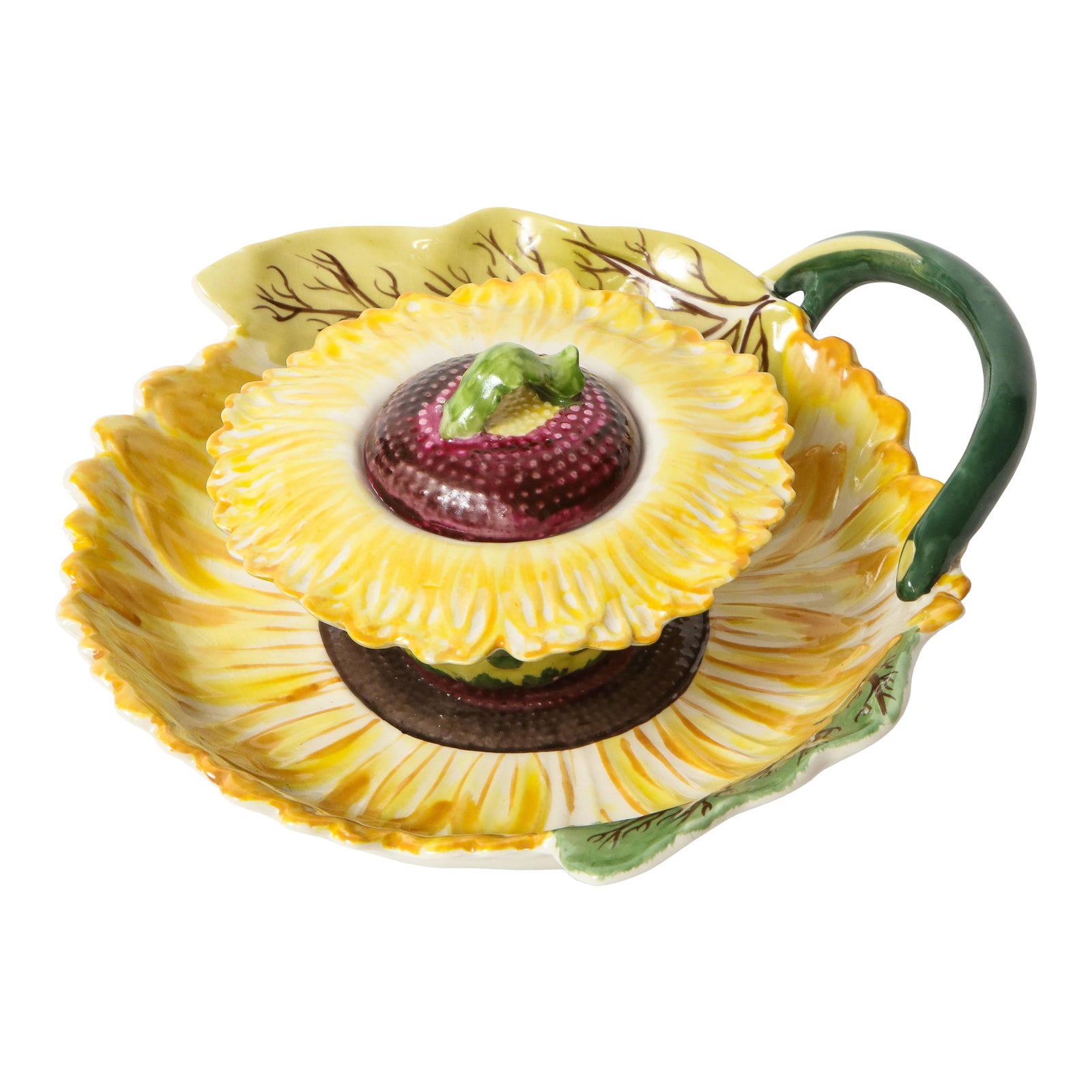 Porcelain Sunflower Jam Pot | Chairish