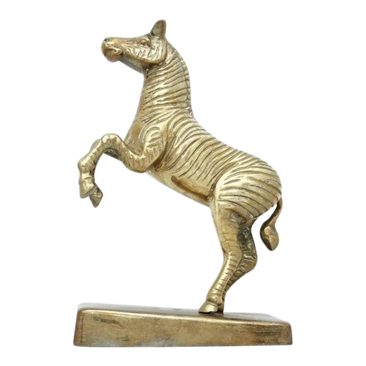Vintage Brass Zebra Figurine | Chairish
