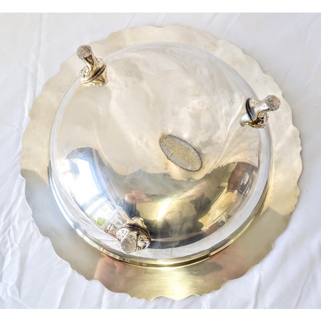 Vintage Oneida Silver-Plate Covered Dish With Pyrex Insert | Chairish