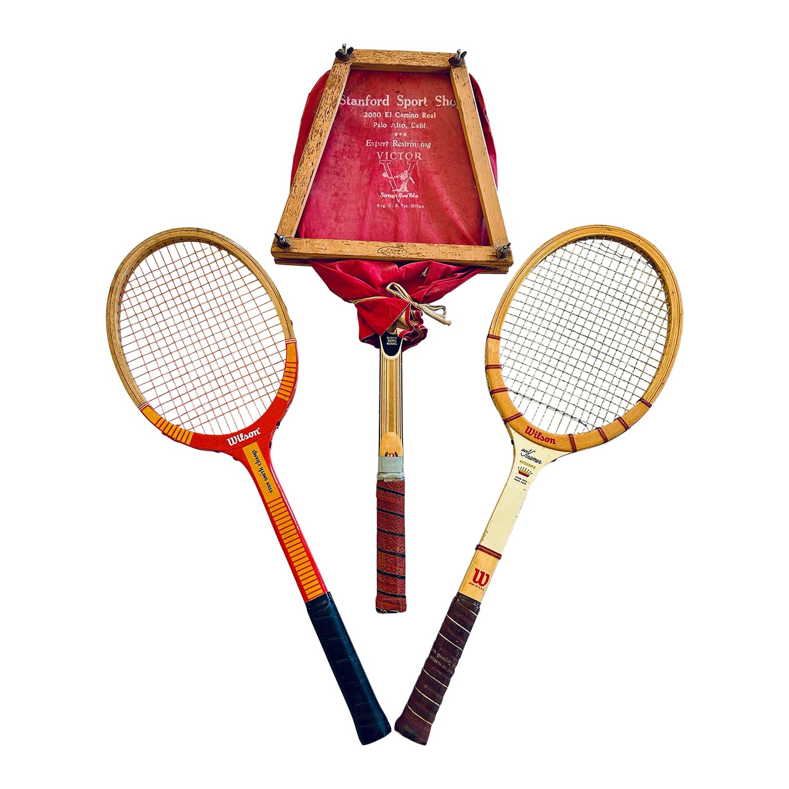Trio of Vintage Tennis Rackets | Chairish