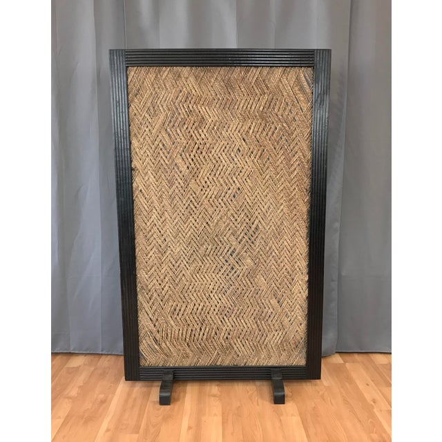 Vintage Free Standing Woven Rope Screen | Chairish