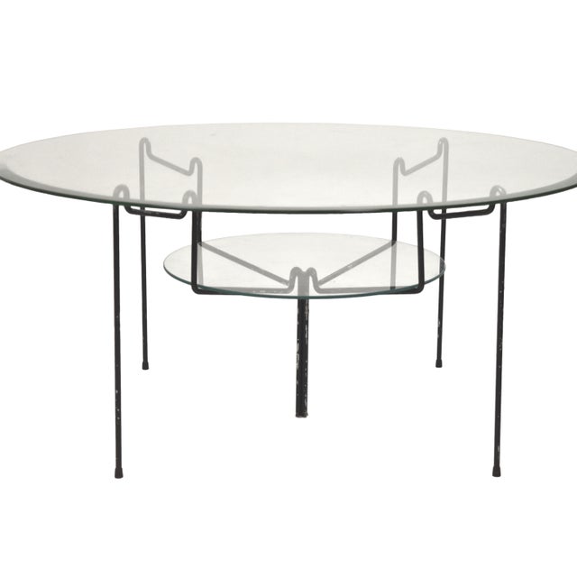 Mid 20th Century Vintage Modern Industrial Four Leg Metal Coffee Table ...