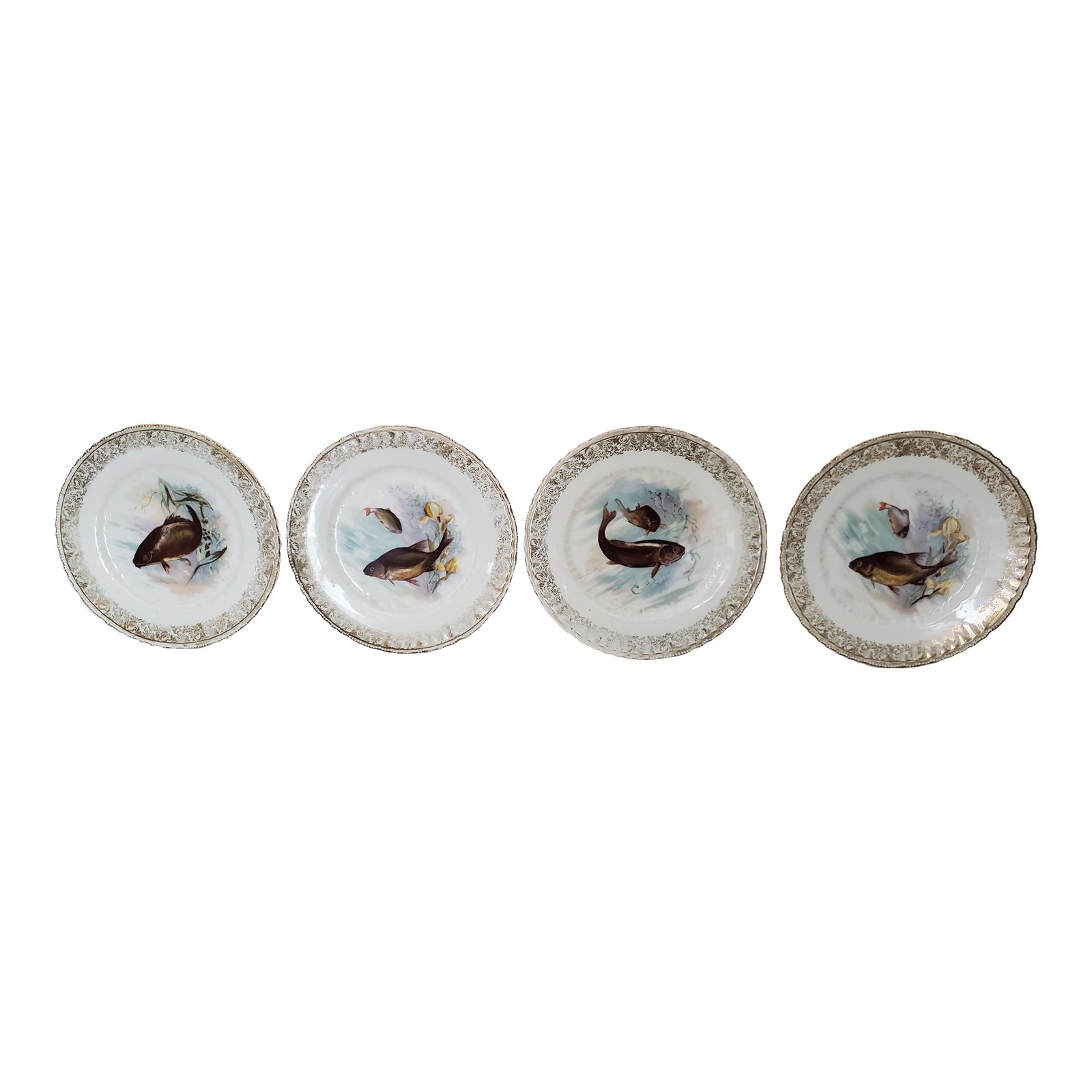 1930s Austrian Fish Luncheon Plates - Set of 4 | Chairish