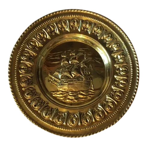 Mid Century Brass Nautical Wall Plaque | Chairish