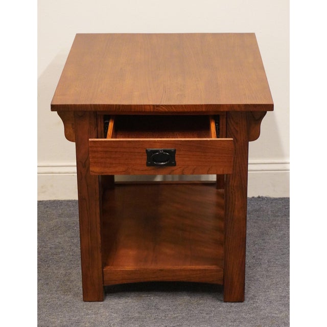 High End Oak Contemporary Mission Style 22" Accent End Table | Chairish
