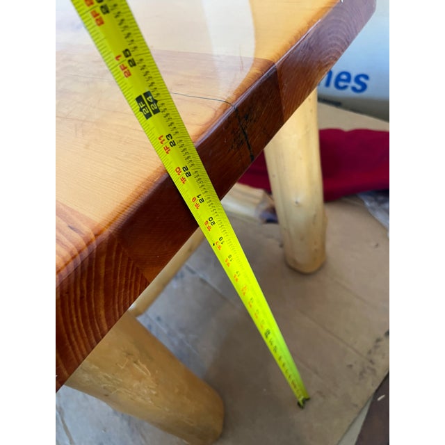 Great Wolf Lodge Pine Rustic Solid Wooden Square Side Table | Chairish