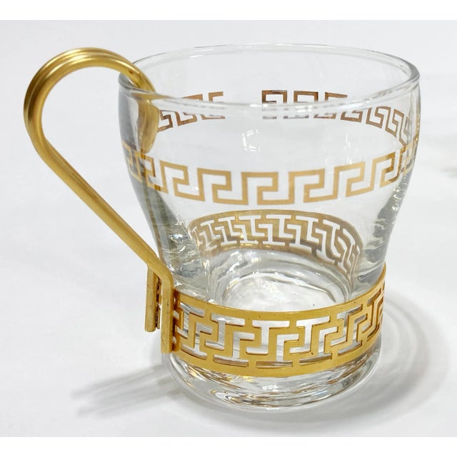 Vintage Hollywood Regency Greek Key Libby Glass Co. Coffee Cups, Set of ...