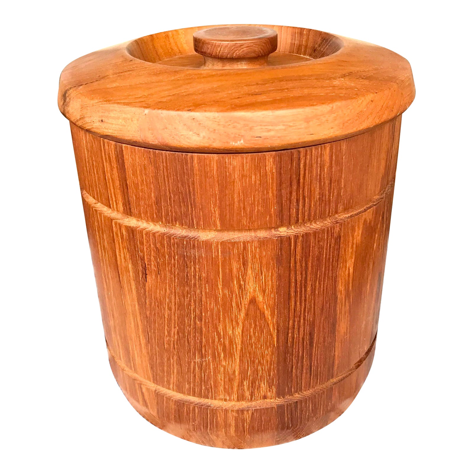 Mid-Century Teak Ice Bucket | Chairish