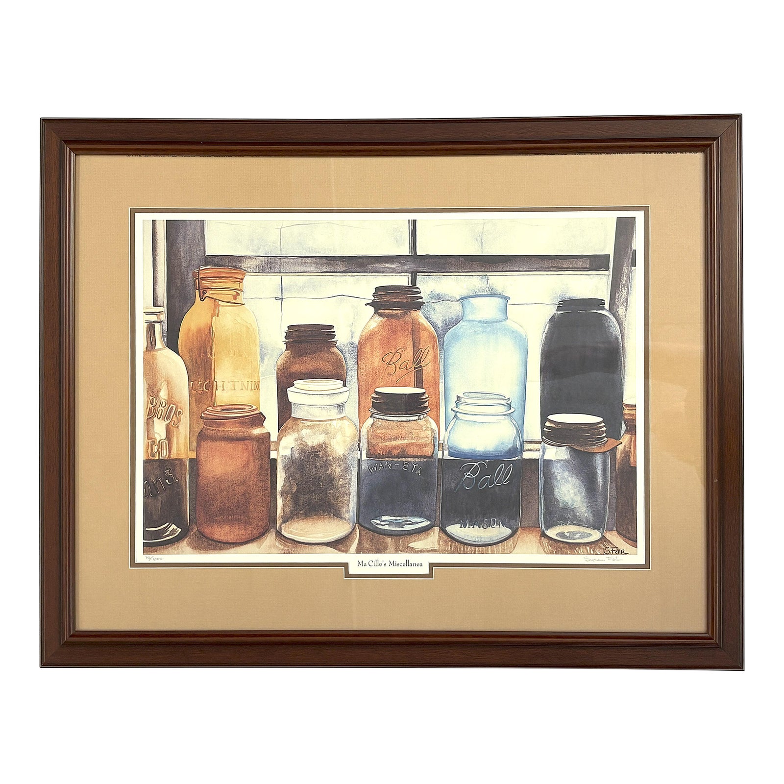 Signed & Numbered Print of Susan Fair's 'Mason Jars' Watercolor ...