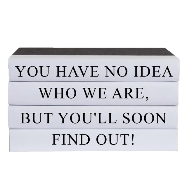 Find Out Quote Book Stack - 4 Pieces | Chairish