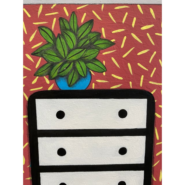 1981 Celia Flock Interior Patterns Painting | Chairish