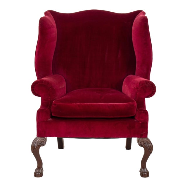 Chippendale Style Back Wing Chair | Chairish