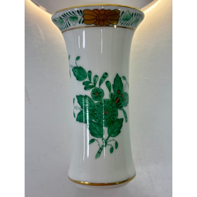 Vintage Herend Apponyi Green Mini Bud Vase | Chairish