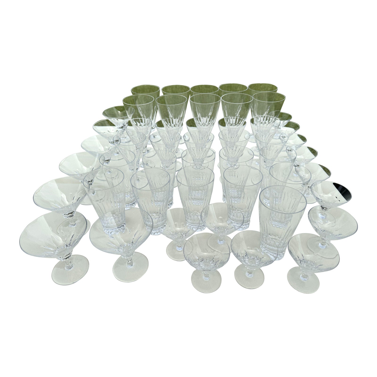 Mid 20th Century Josephinenhütte Germany "Daga" Cut Crystal Glassware ...