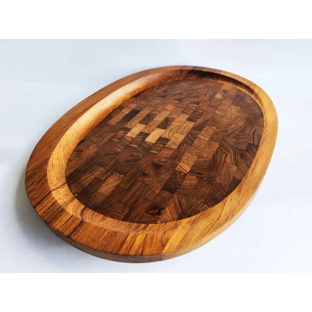 1970s Dansk Staved Teak Oval Charcuterie Board Designed by Jens H ...