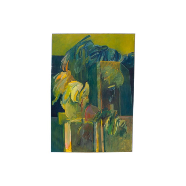 1960s Oil on Canvas Abstract Painting Signed by Artist Steve Redman ...