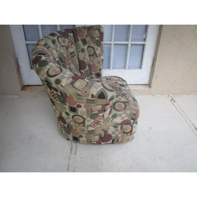 1990s Vintage Scalloped Asymmetrical Lounge Chairs - Set of 2 | Chairish