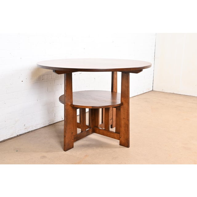 Limbert Style Antique Mission Oak Arts & Crafts Two-Tier Center Table ...