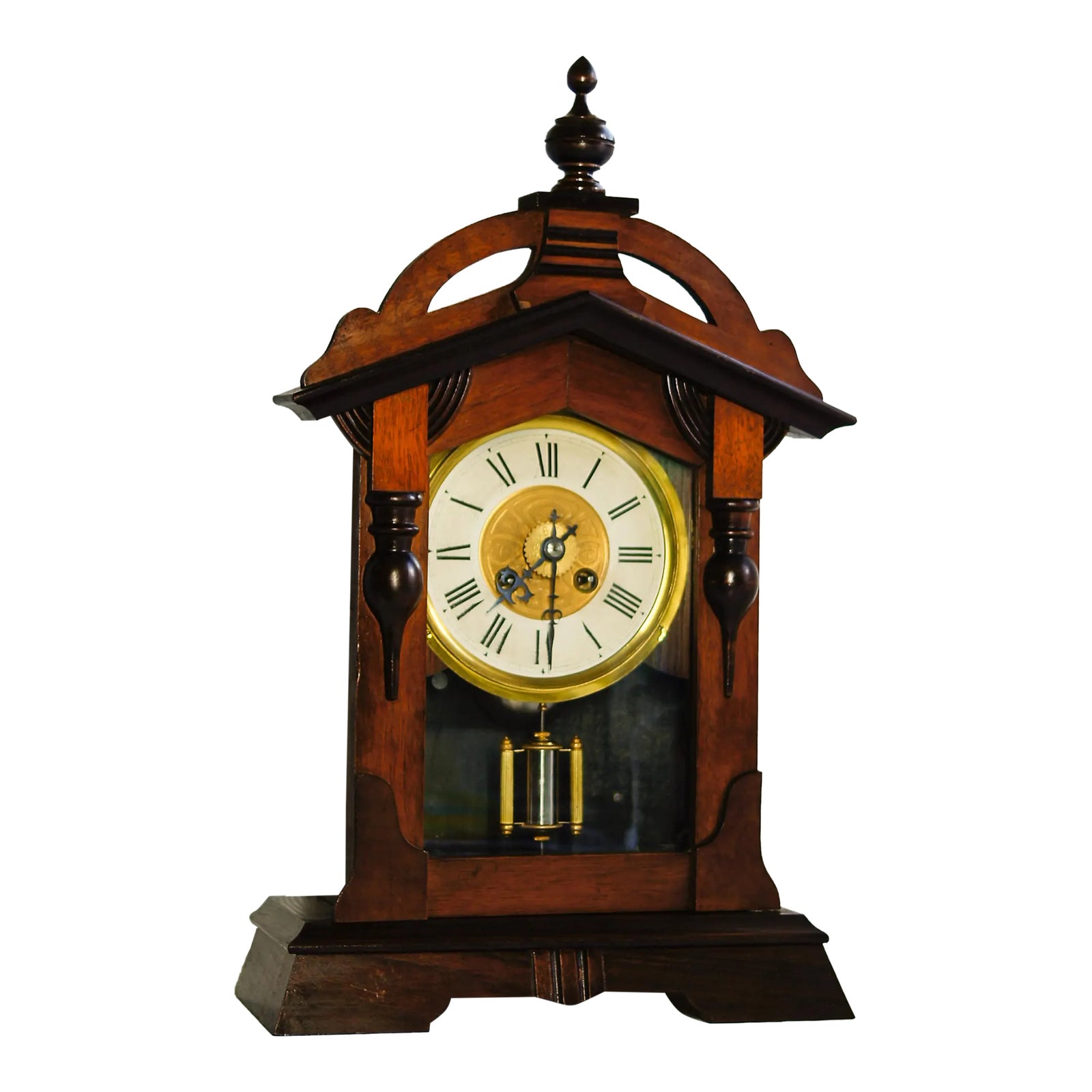 1924 Mechanical German Shelf Table Buffet Cabinet Clock by Friedrich ...