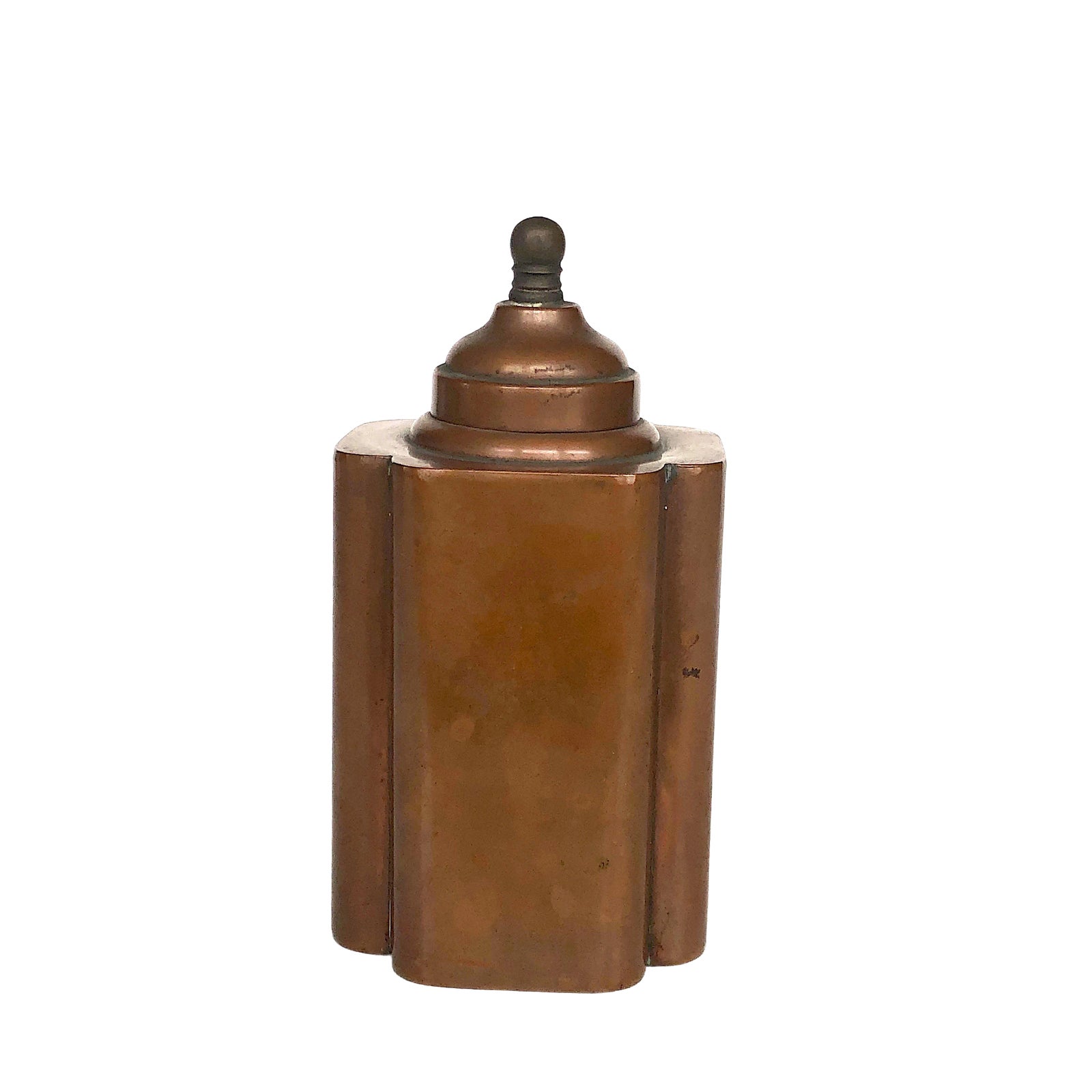 Early 20th Century Vintage Copper Tea Caddy Stash Box | Chairish
