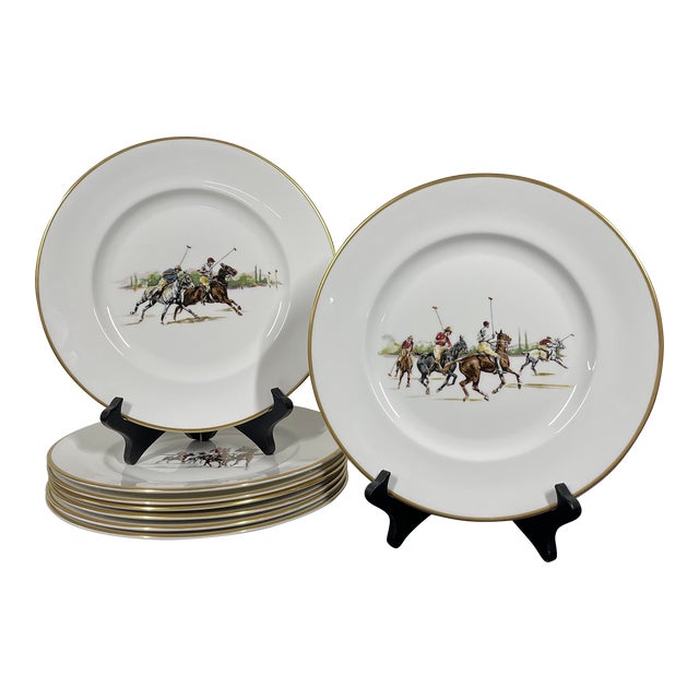 Vintage Ralph Lauren “Polo Scene” Bone China Dinner Plates- Set of 8 ...