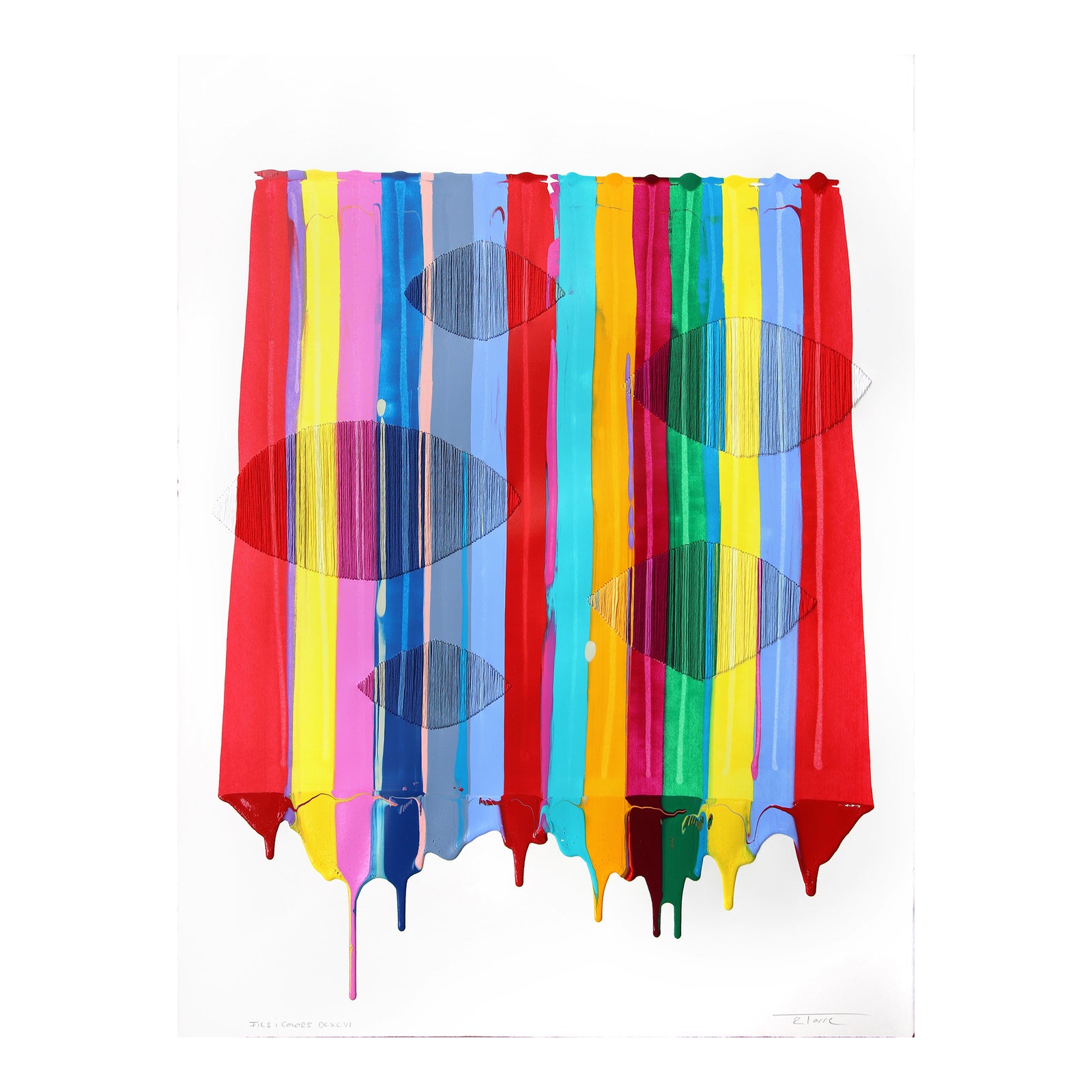 Fils I Colors DCXCVI - Vivid Rainbow Abstract Contemporary Textile on ...