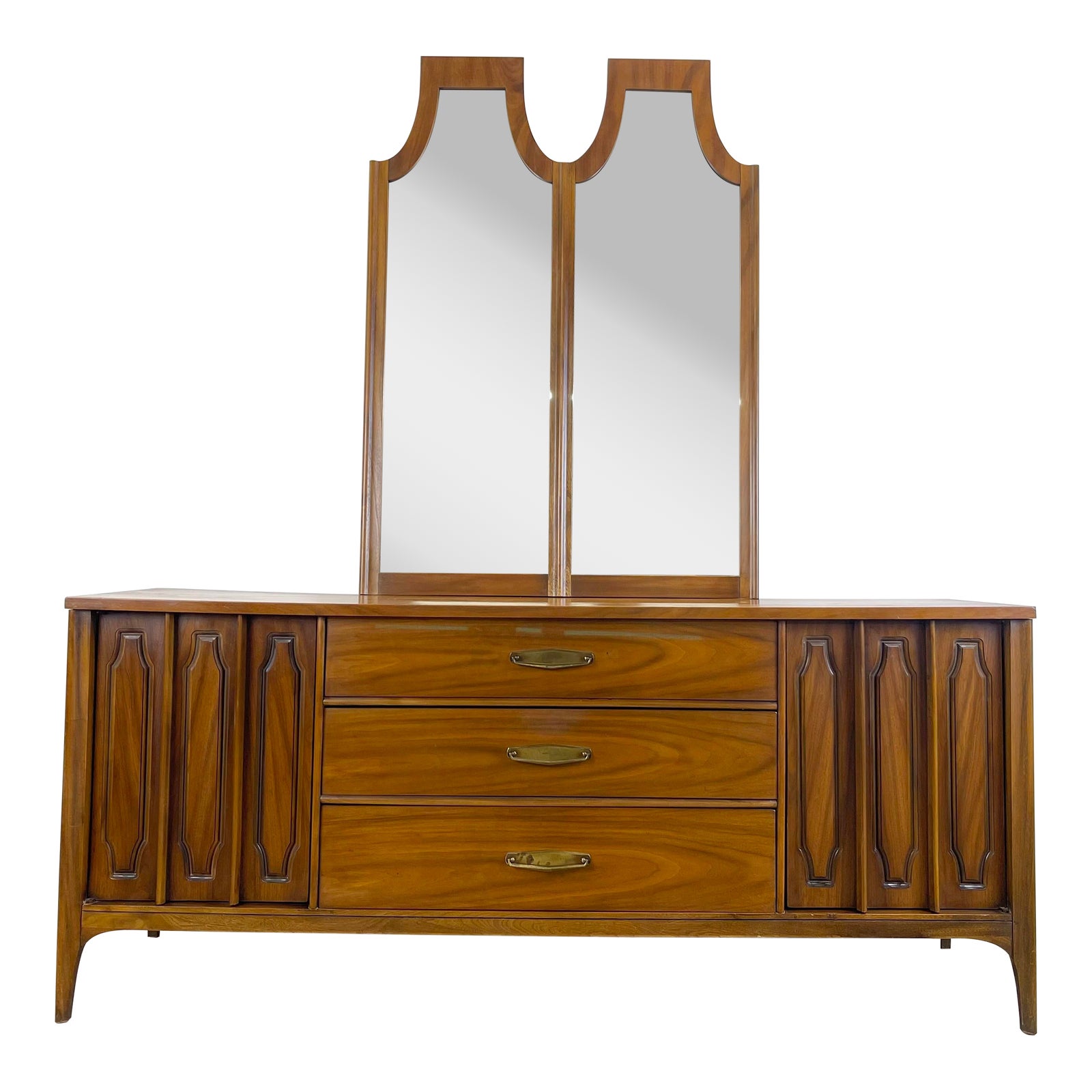 Mid-Century Modern "Marquee" Dresser With Mirror by Kent Coffey | Chairish