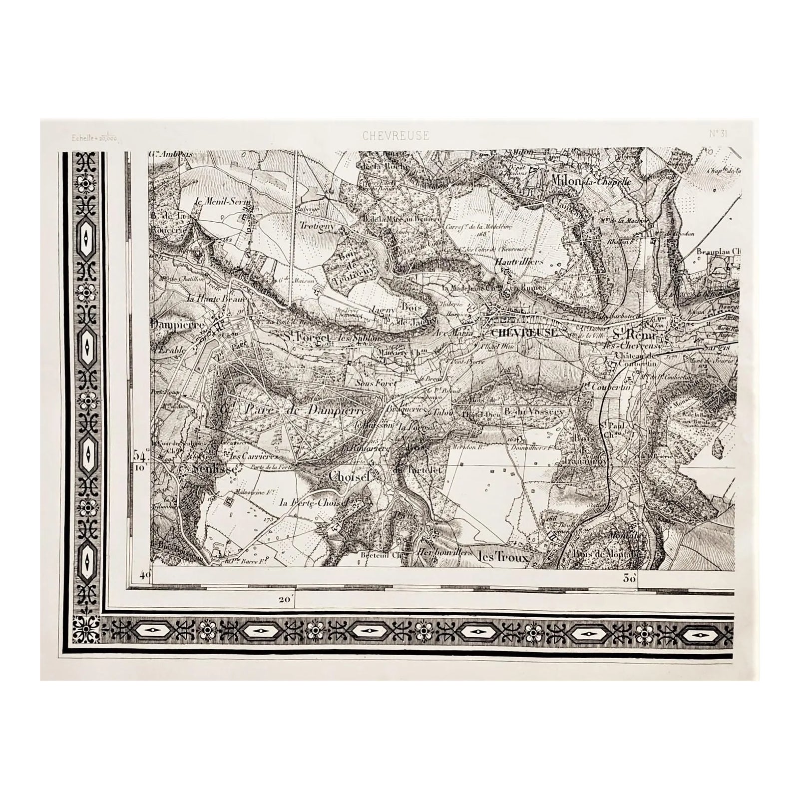 Antique 1800s French Map-Ile De France | Chairish