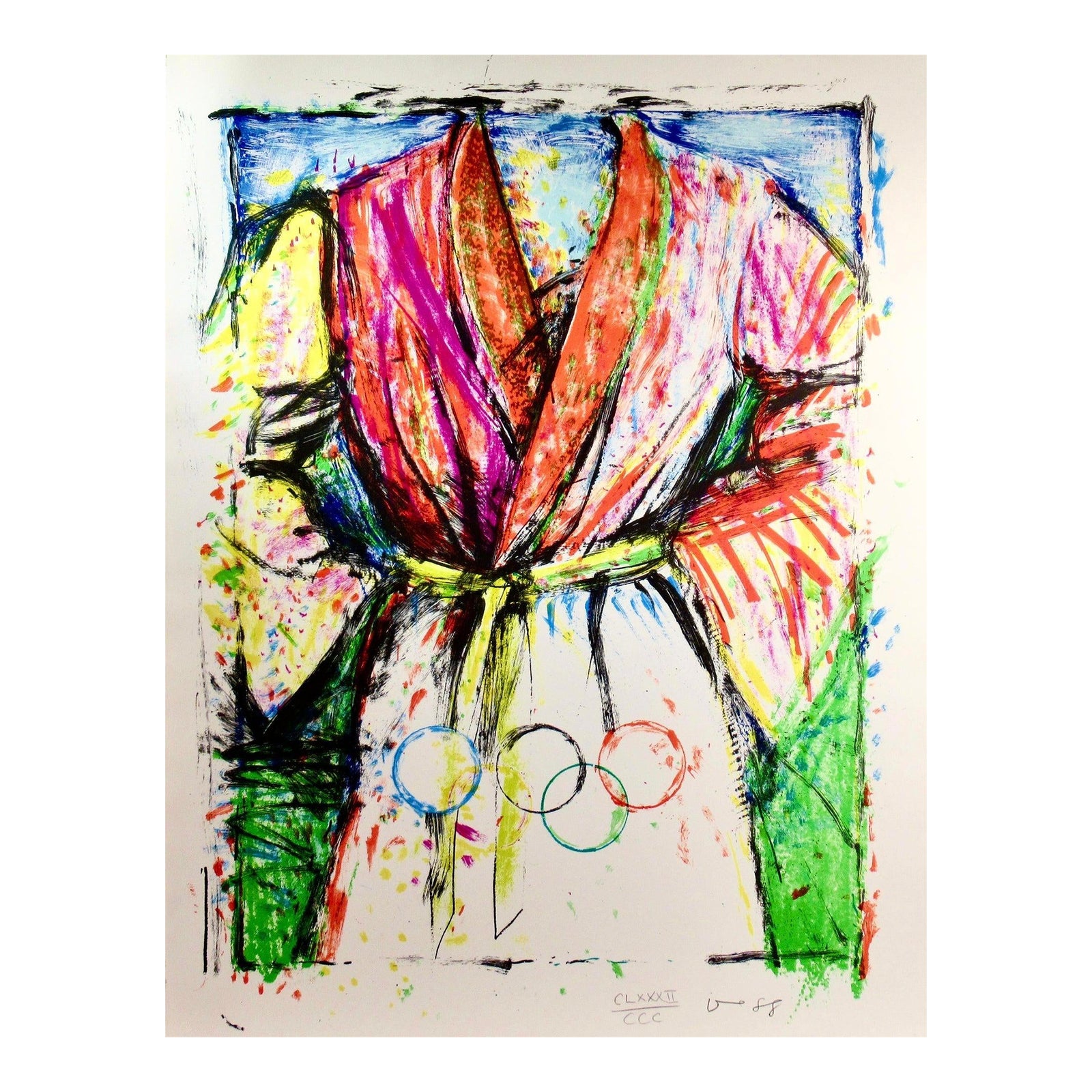 Jim Dine "Olympic Robe" Large Colors Lithograph 1988 Original Print ...