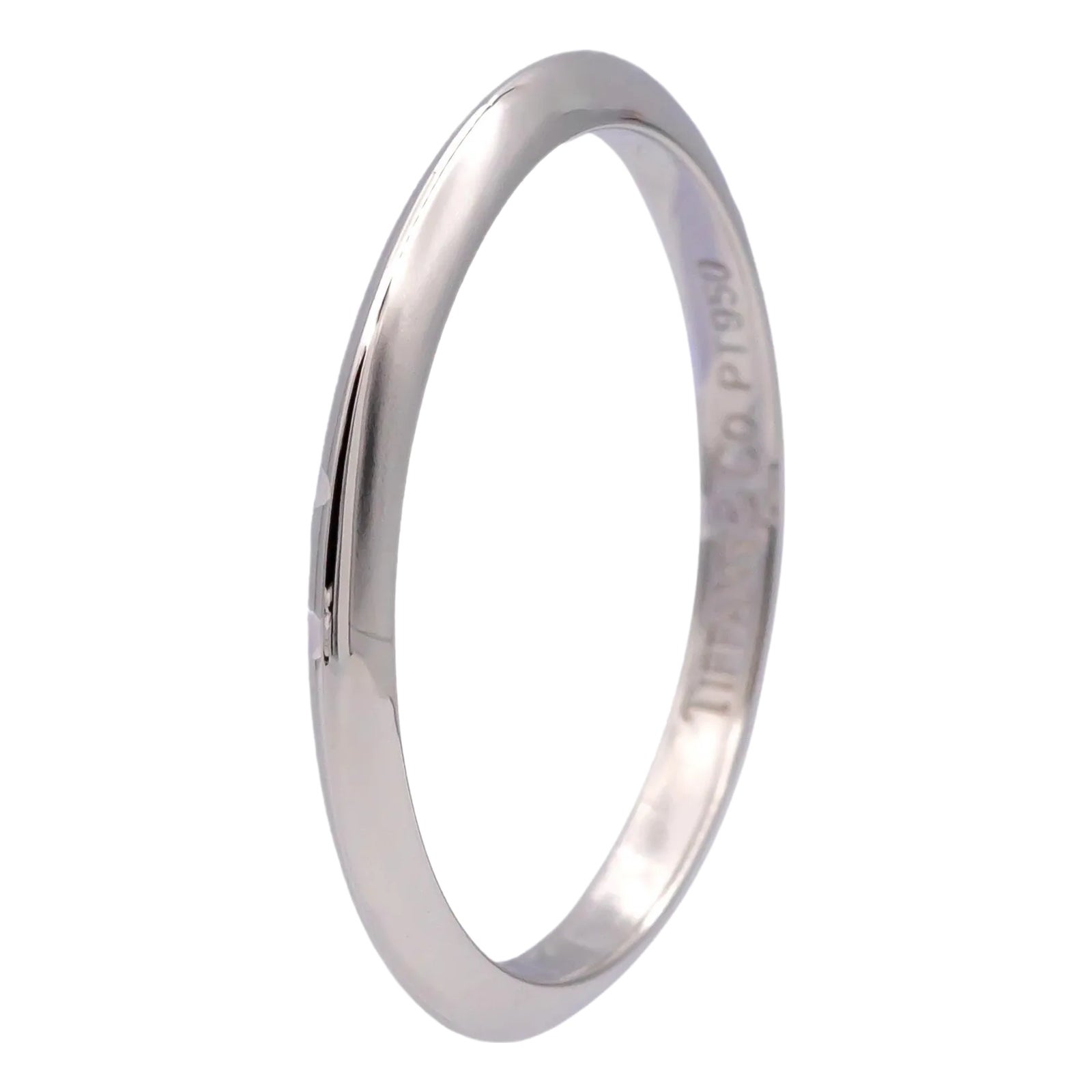 Vintage Tiffany & Co. Platinum Knife-Edge Wedding Band Ring | Chairish