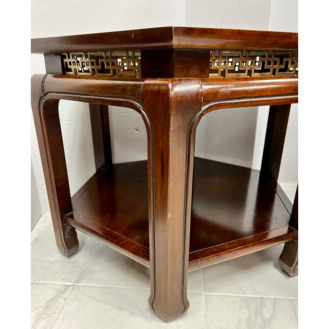 Asian Chinoiserie Style Octagonal End Tables, Pair | Chairish