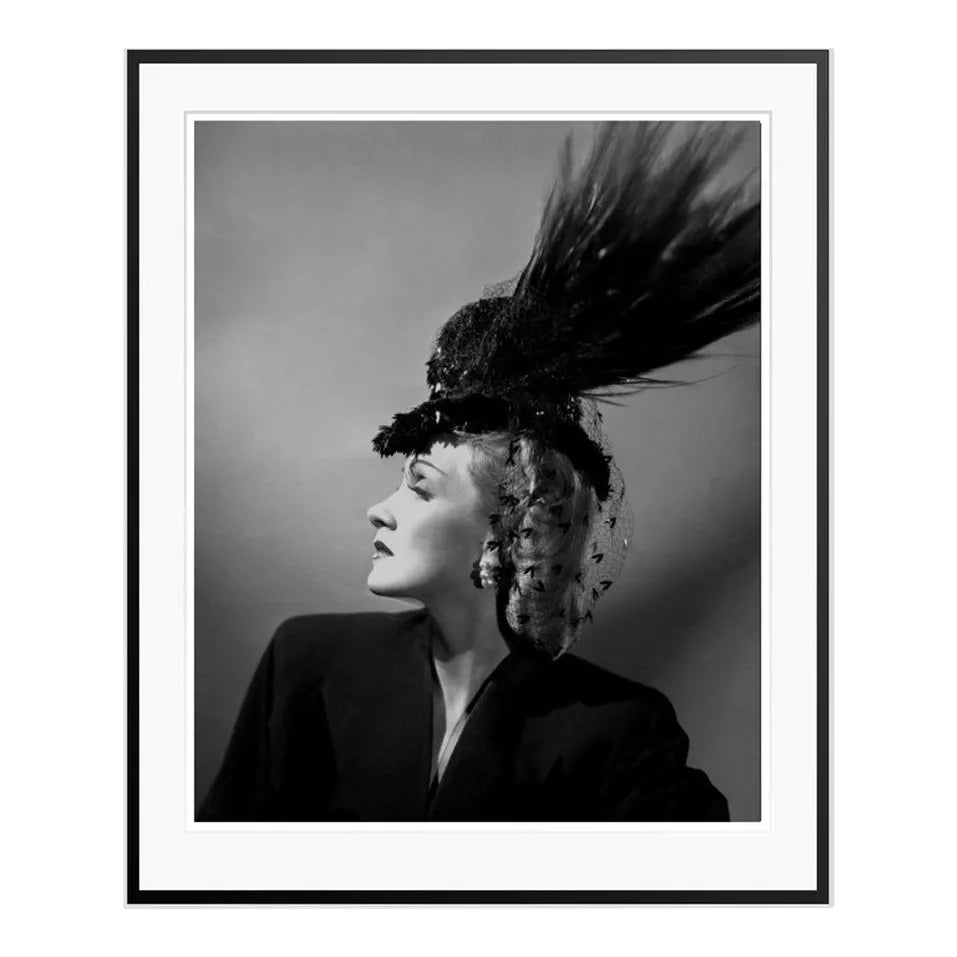 Marlene Dietrich in Feathers Black Framed Archival Pigment Print | Chairish