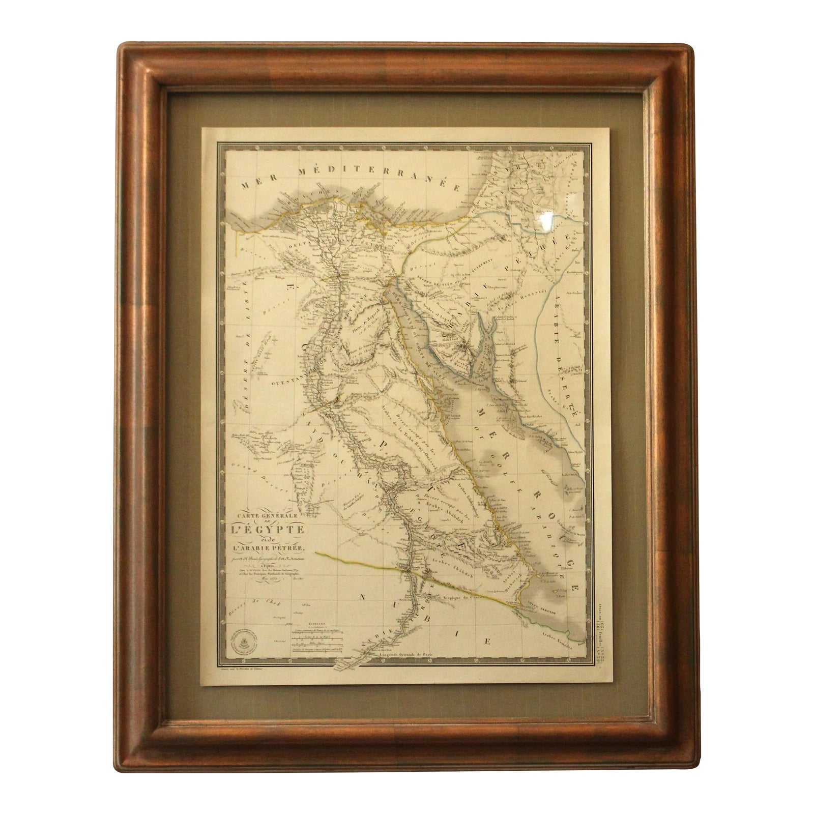 1822 French Map "Carte Générale De l'Egypte Et De l'Arabie Pétrée" by ...