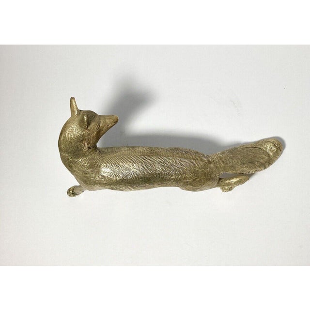 Contemporary Wildwood Gold Toned Bronze Cast “Fox” Figurine Statue ...