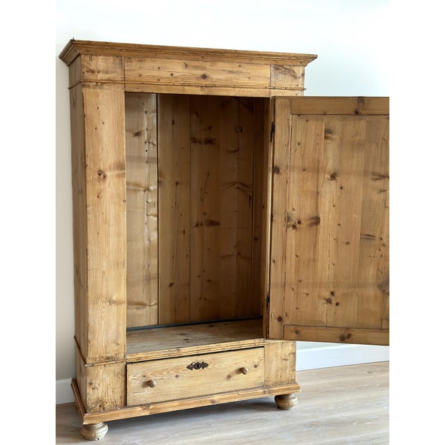 Antique English Pine Armoire | Chairish
