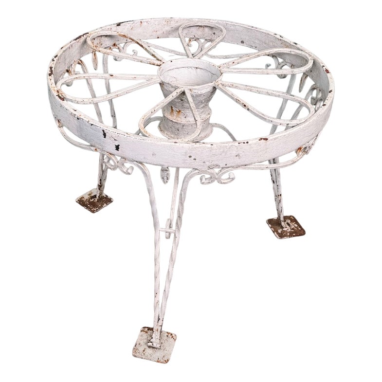 Italian Round Wrought Iron Coffee Table, 1970s | Chairish