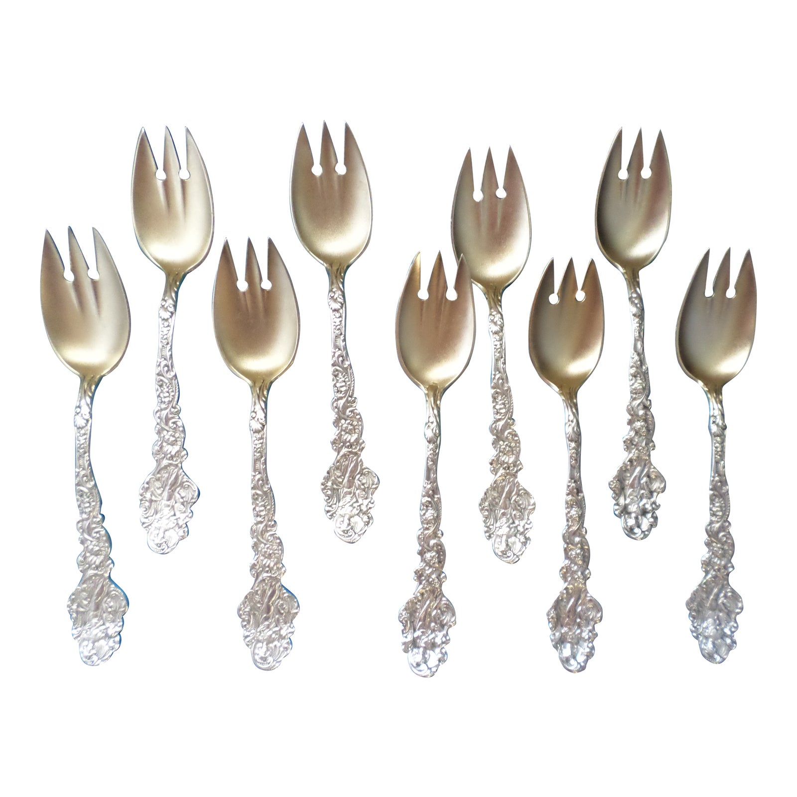 Antique Gorham Sterling Silver With Gold Vermeil Versailles Pattern Ice ...