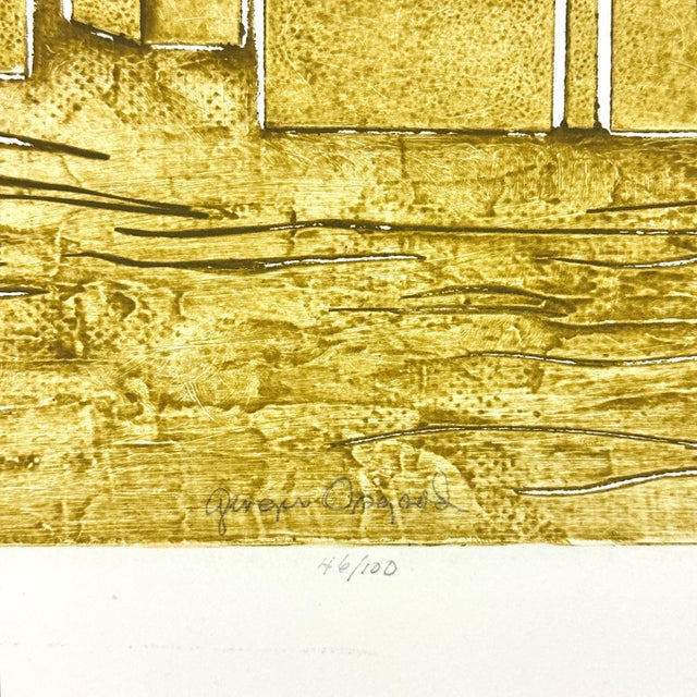 Ginger Osgood - Postmodern Brutalist Cityscape Collagraph on Wove Paper ...