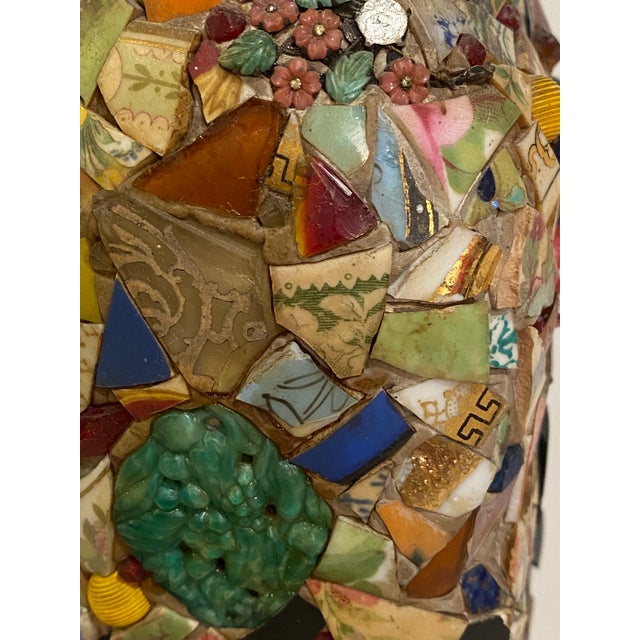 1930s Folk Art Mosaic Milk Memory Bottle | Chairish