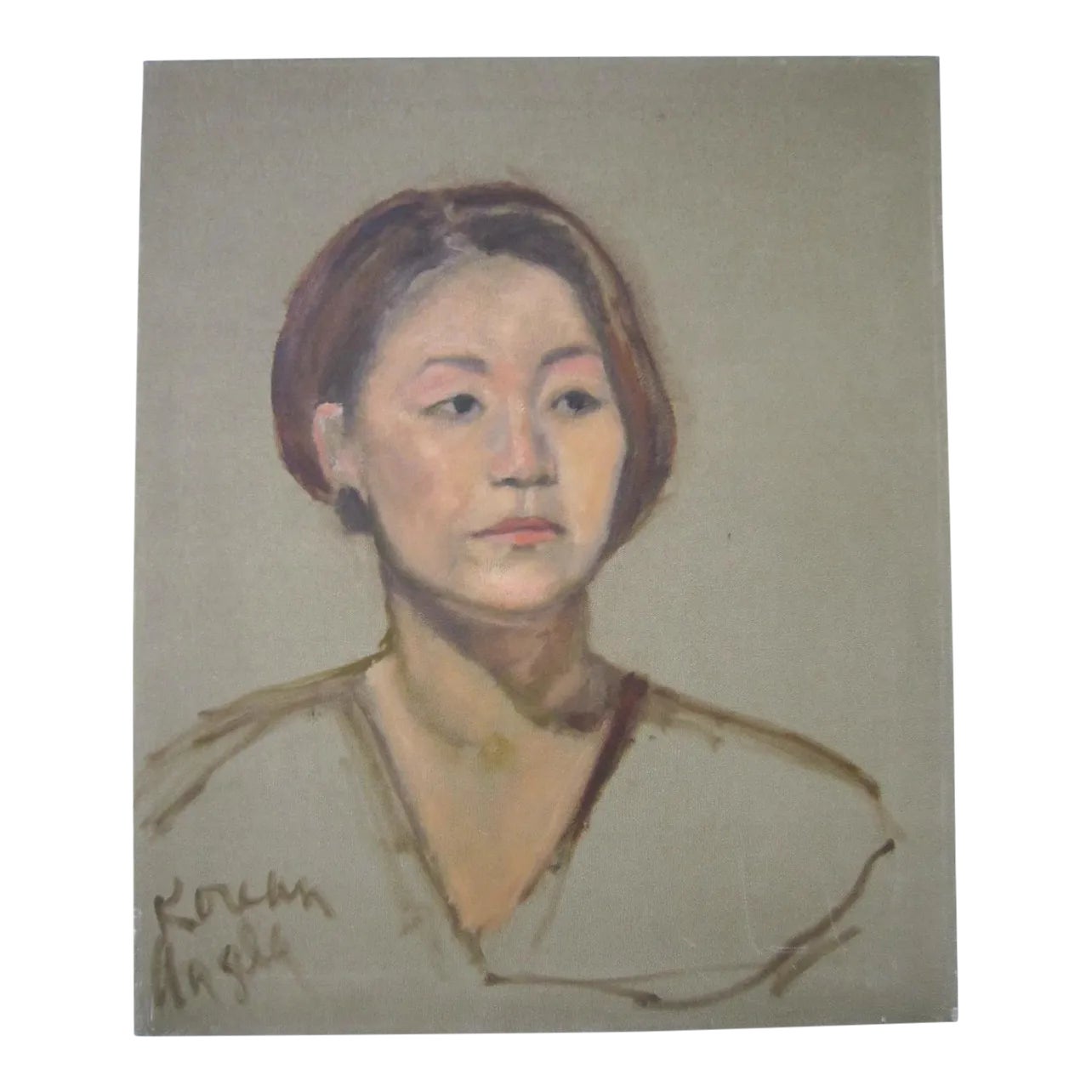 Vintage Portrait Beautiful Korean Woman | Chairish