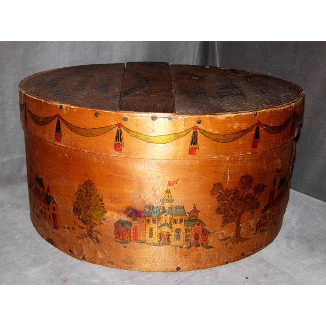 Large Hand-Painted Vintage Cheese Box | Chairish