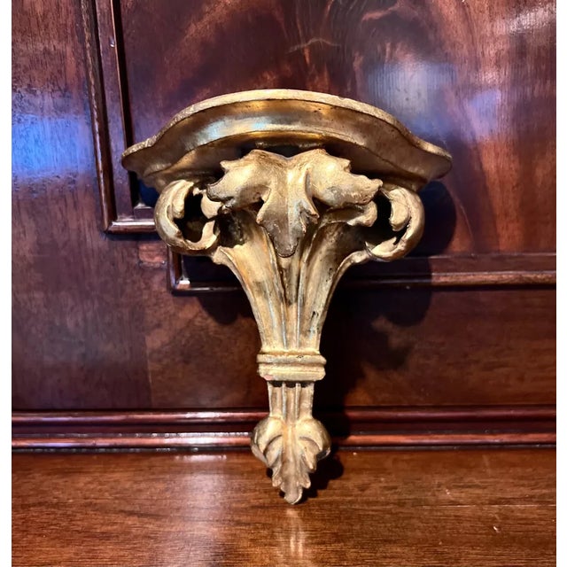 1940's Italian Florentine Gilt Wood Wall Shelves/ Brackets Petite Size ...