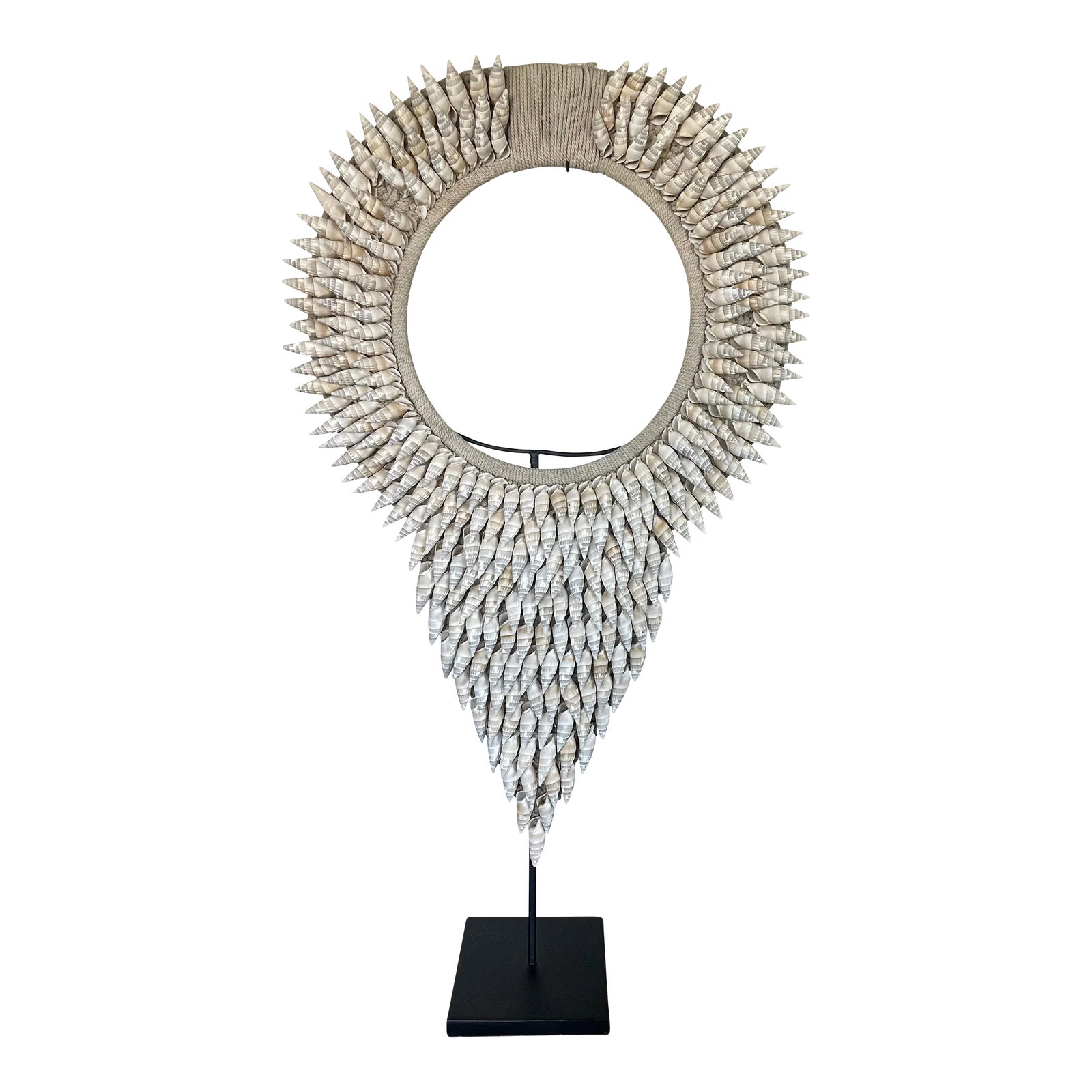 Late 20th Century African Shell Necklace on Stand | Chairish