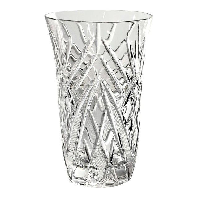 Etched Embossed Cut Crystal Highball Tumbler Glass | Chairish