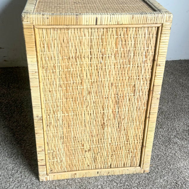 Boho Chic Wicker Wicker Writing Desk | Chairish