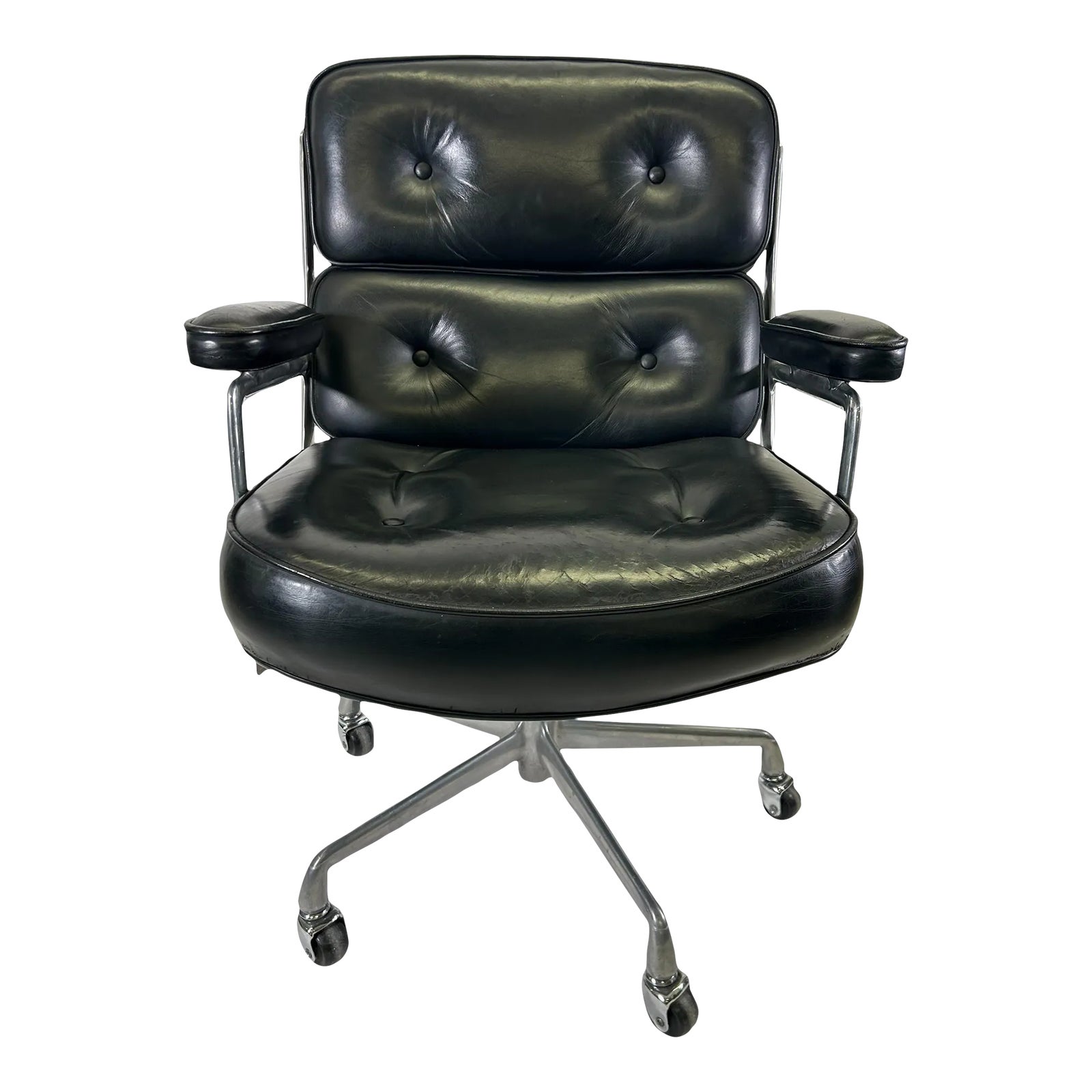 Eames Time Life Chair in Black Leather for Herman Miller, 1980s Usa ...